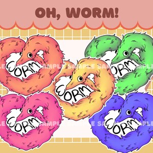 Worm on a String Stickers - Etsy
