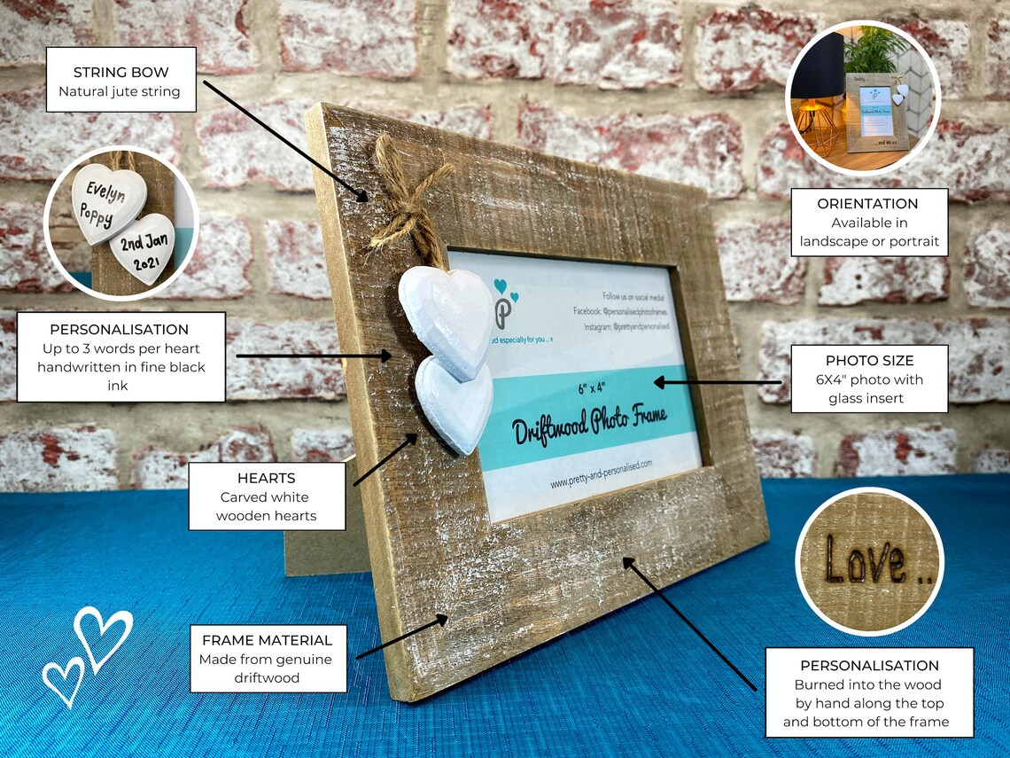 Best Friends Forever Personalised Photo Frame 6x4 Driftwood - Etsy