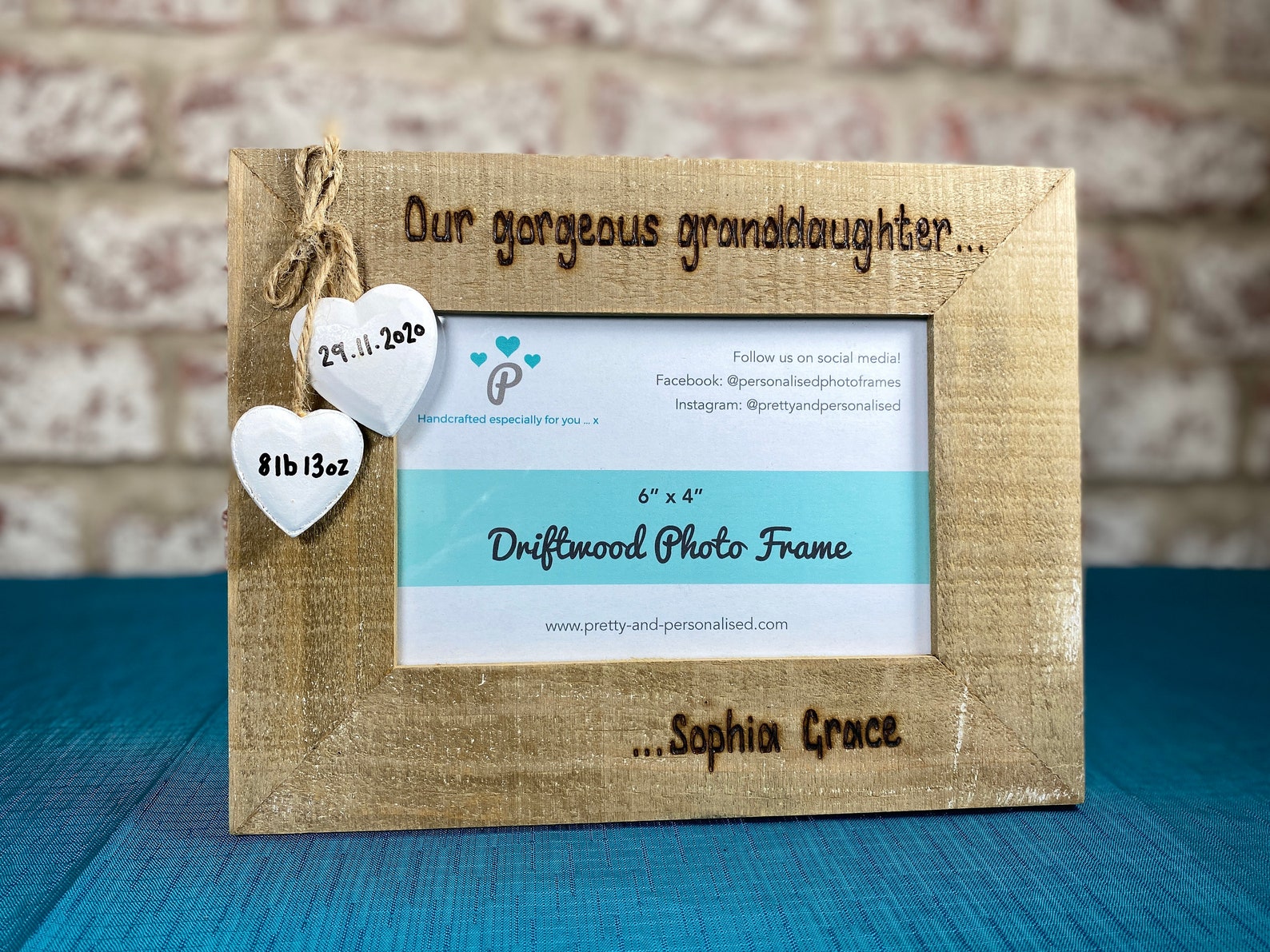 New Grandson / Granddaughter Personalised Photo Frame | Etsy UK