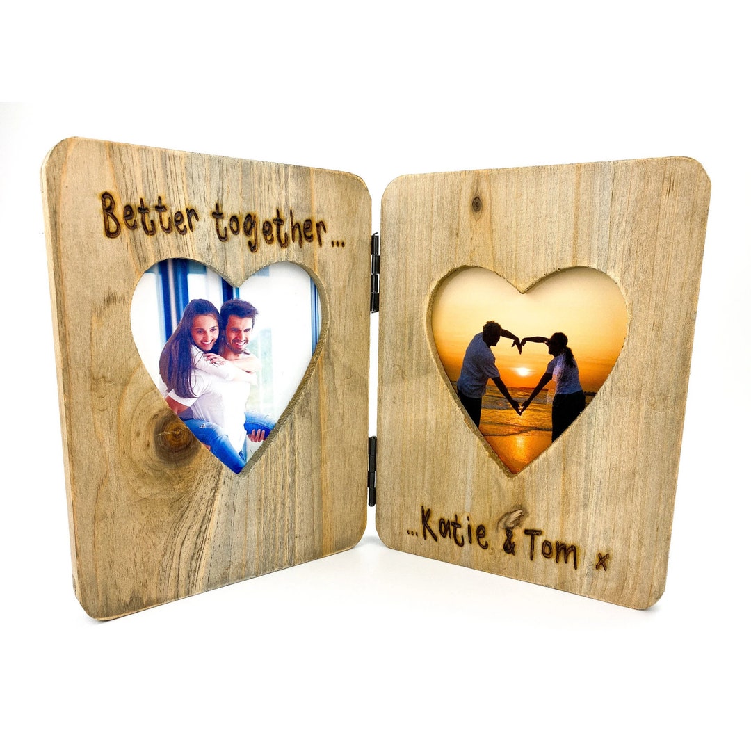 Better Together Personalised Double Photo Frame Wedding Anniversary ...
