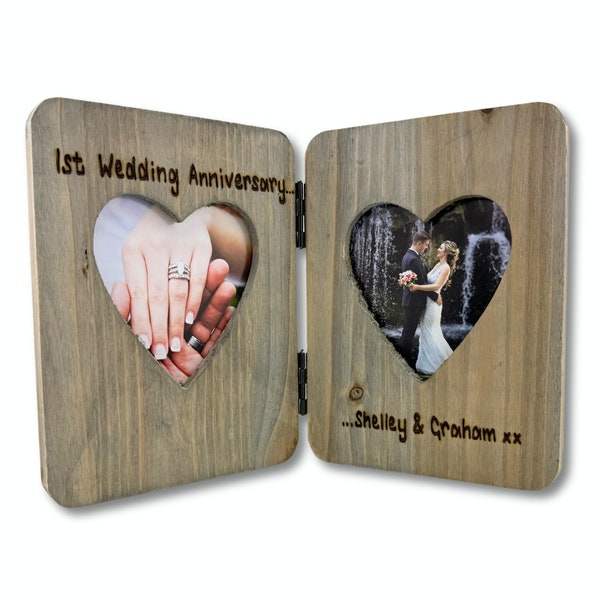 Engraved Double Photo Frame - Etsy