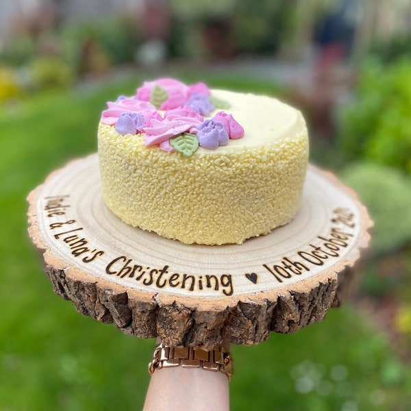 Personalised Wedding Cake Log Slice - Etsy UK