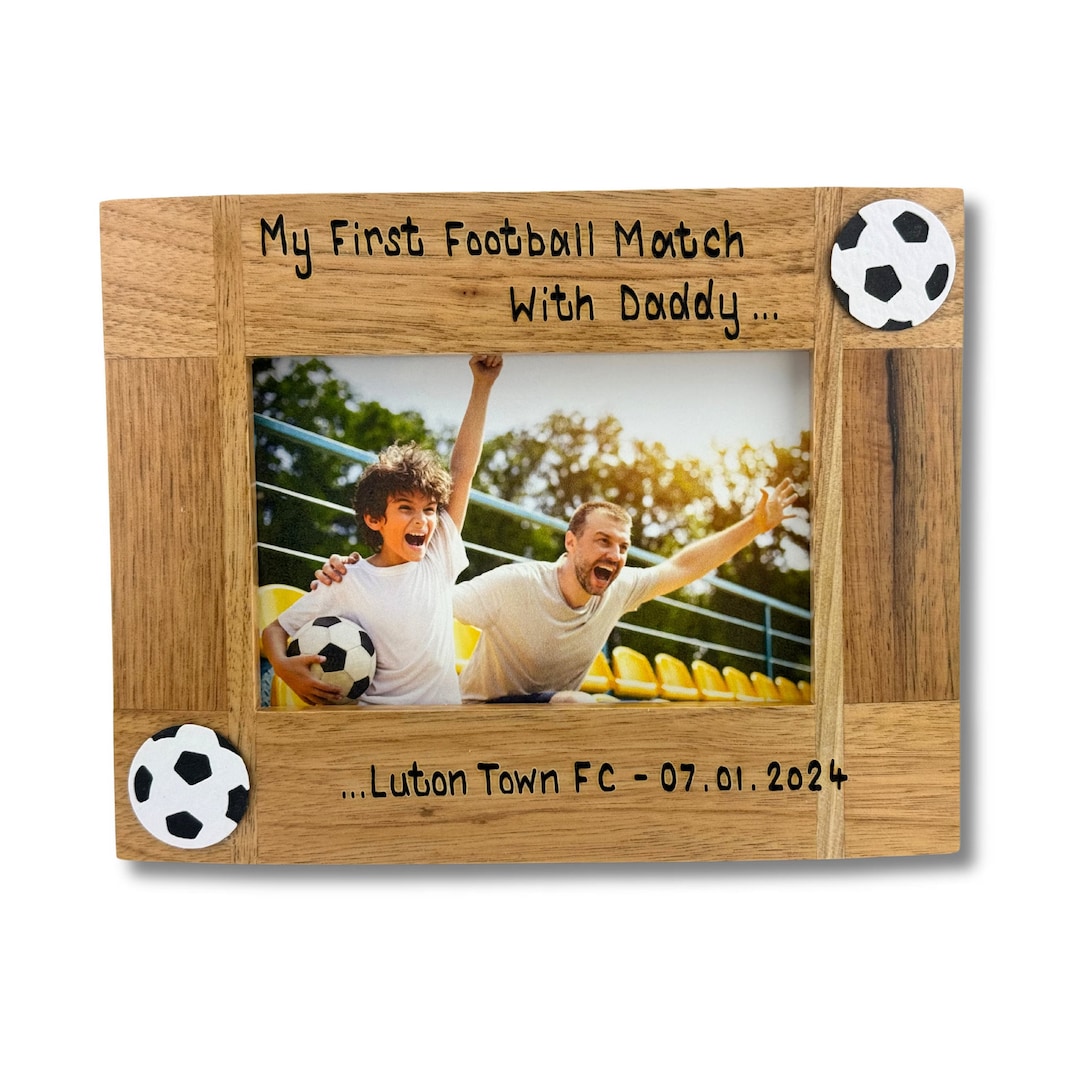 Football Photo Frame | Personalised Oak Picture Frame 6x4” 7x5” 10x8 ...