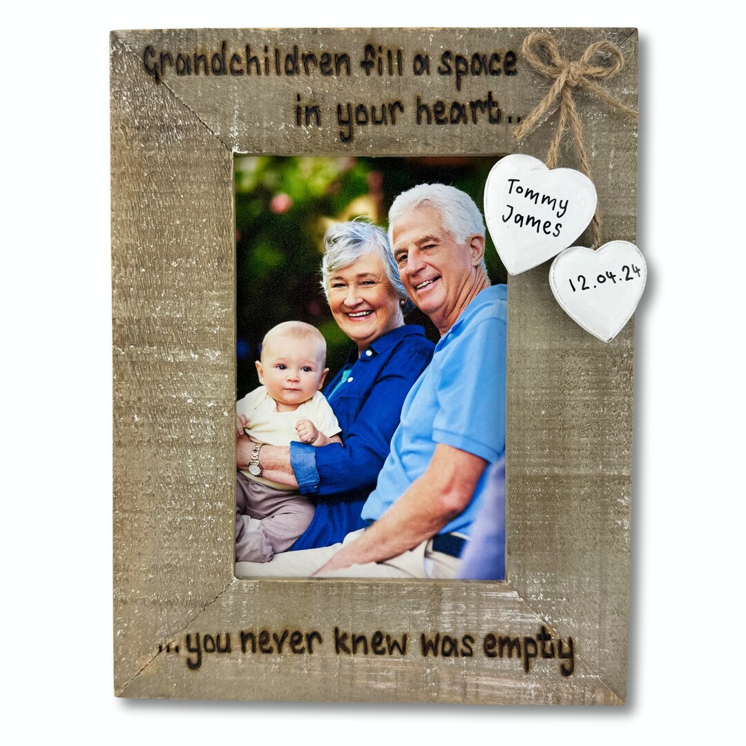 Grandparent Photo Frame Personalised Driftwood Grandchildren Fill a ...