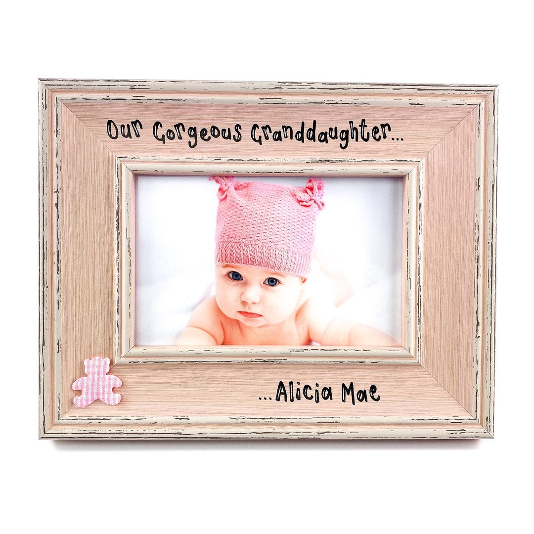 Gorgeous Granddaughter Photo Frame Personalised Vintage Style | Baby ...