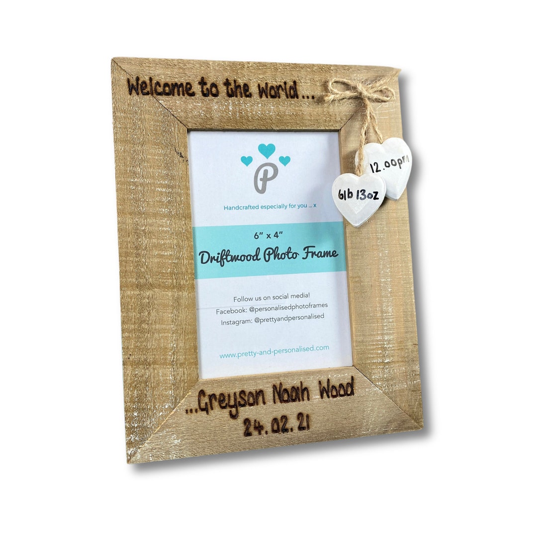 New Baby Photo Frame Welcome to the World Name Date Weight Birth ...