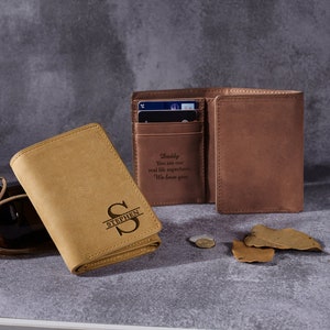 Dad Gift From Daughter, Trifold Wallet for Dad, Custom Message Wallet ...