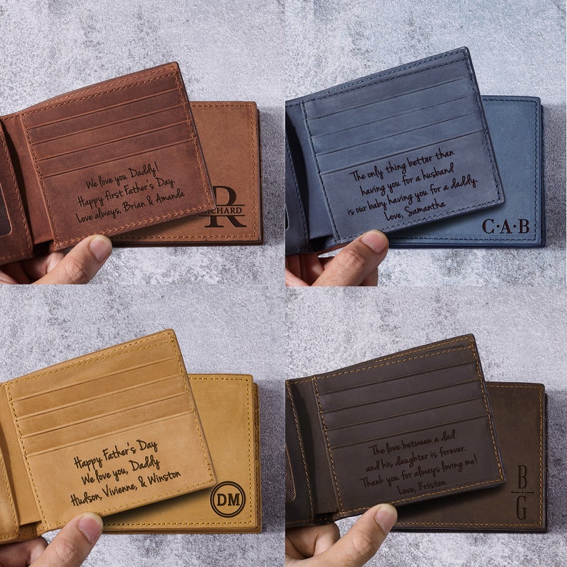 Dad Wallet Bifold Personalized Wallet for Dad Personalized - Etsy