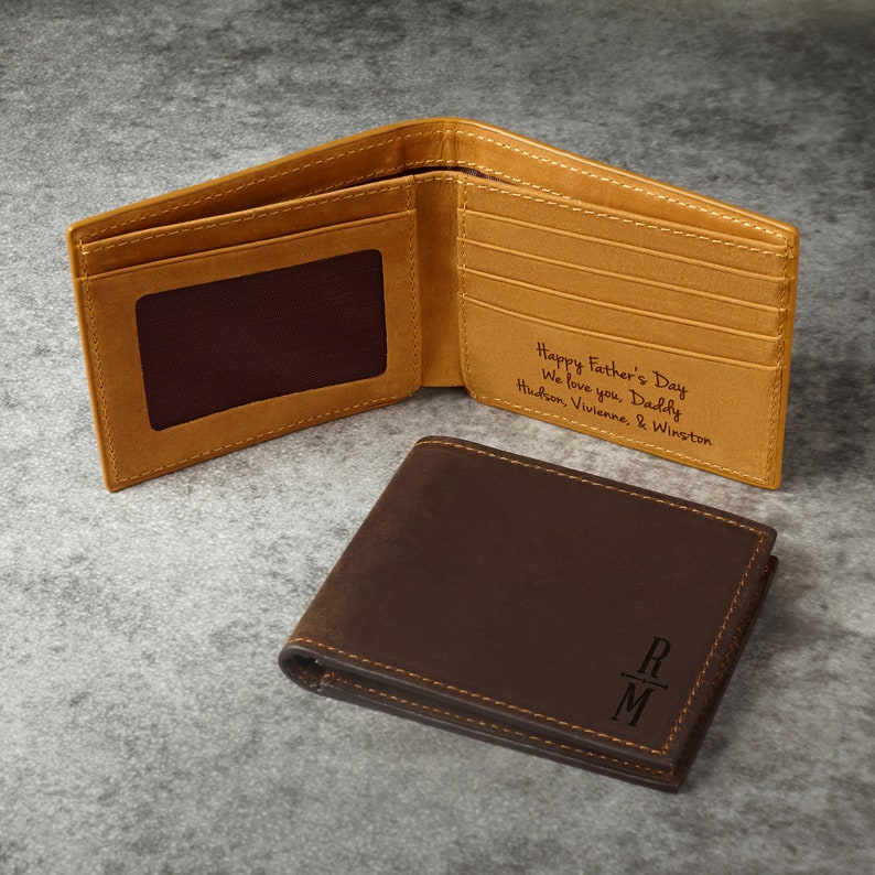 Dad Wallet Bifold Personalized Wallet for Dad Personalized - Etsy
