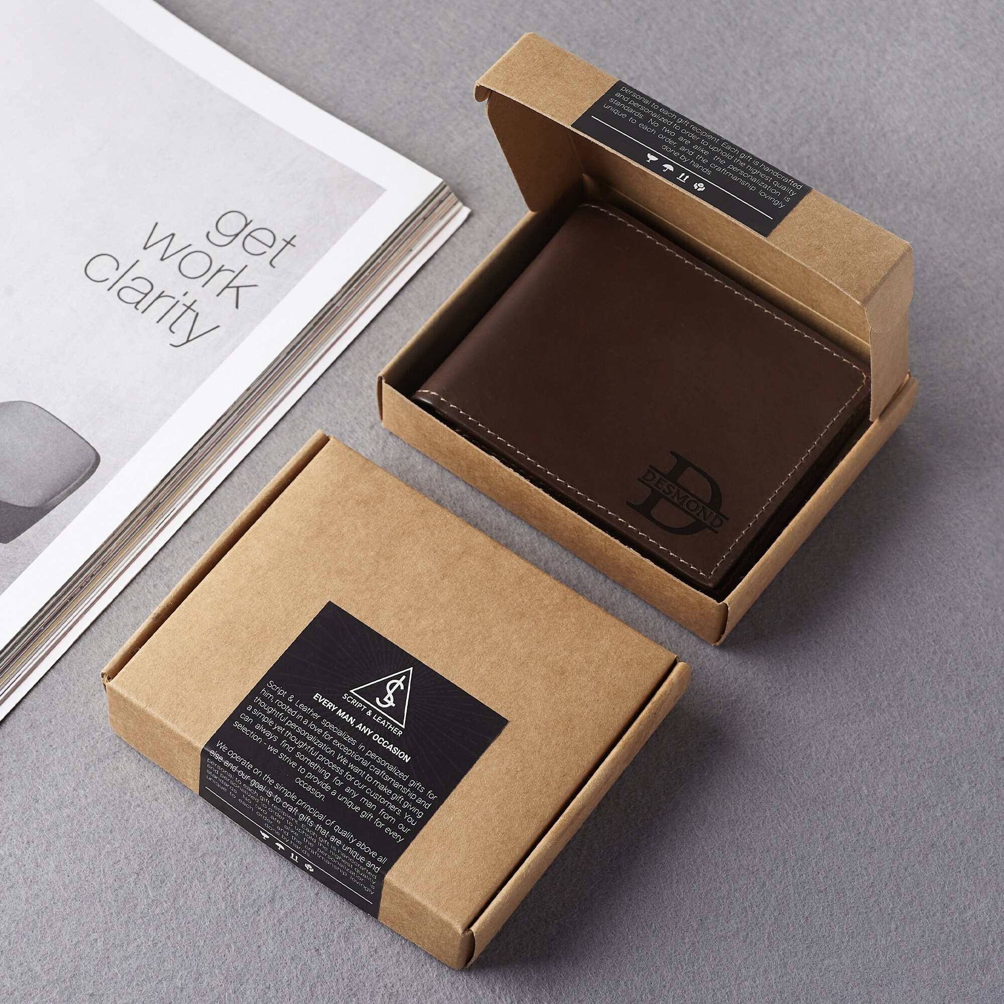 Engraved Wallet for Dad Personalized Leather Wallet Custom - Etsy