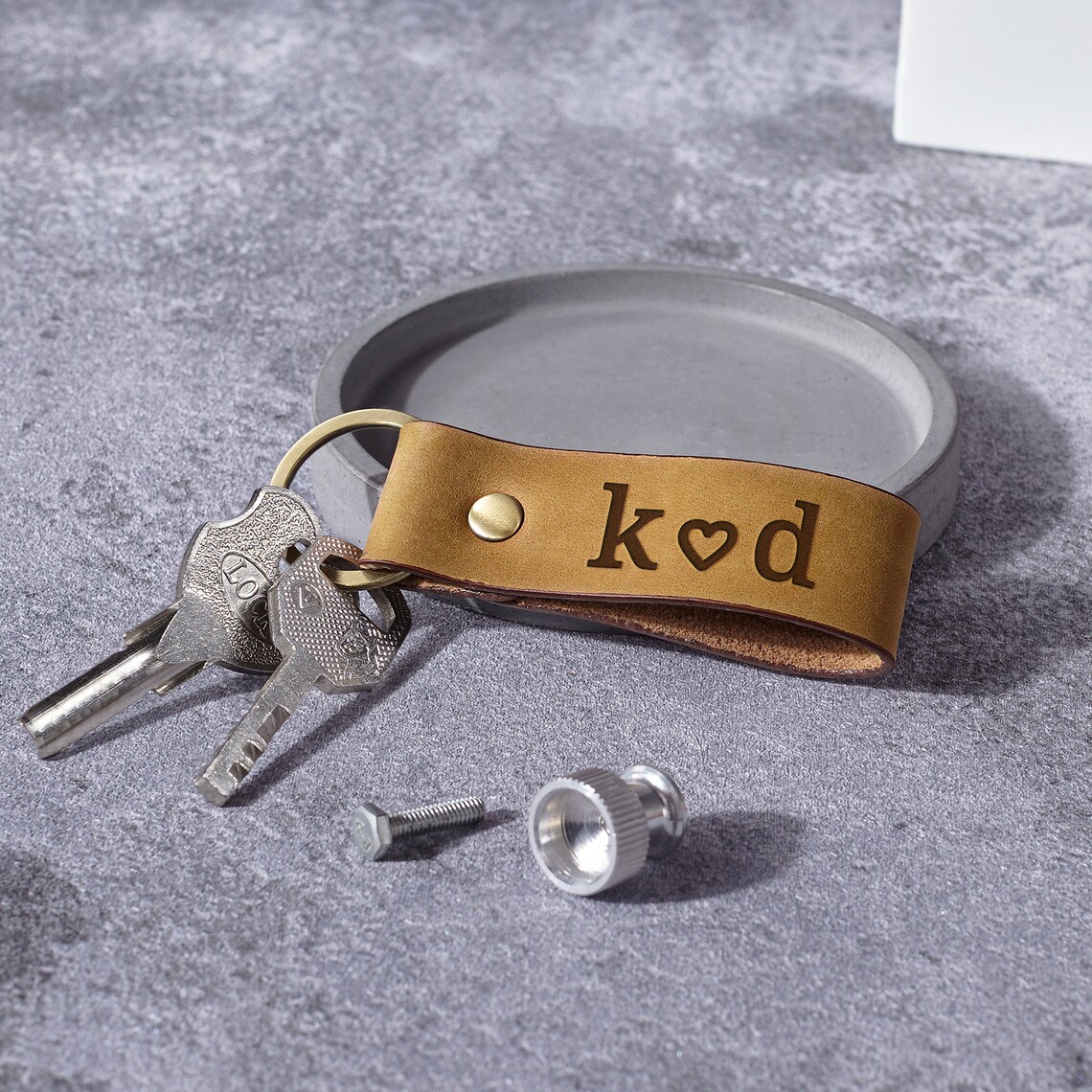 Monogram Keychain for Men - Custom Keychain for Boyfriend - Monogram ...