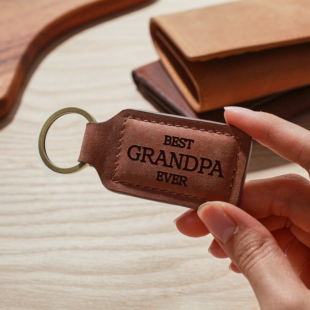 Grandpa Custom Gift, Custom Keychain for Grandpa, Grandpa Keychain ...