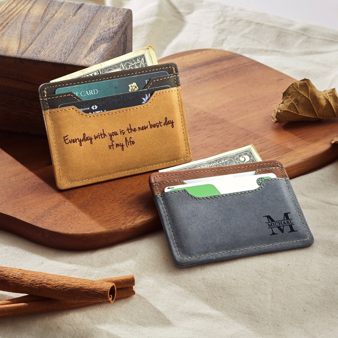 Small Wallet for Men, Engraved Wallet for Men, Wallet for Boyfriend ...