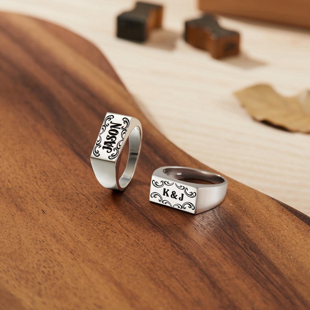 Custom Ring for Men, Valentines Gifts for Men, Initial Ring for ...
