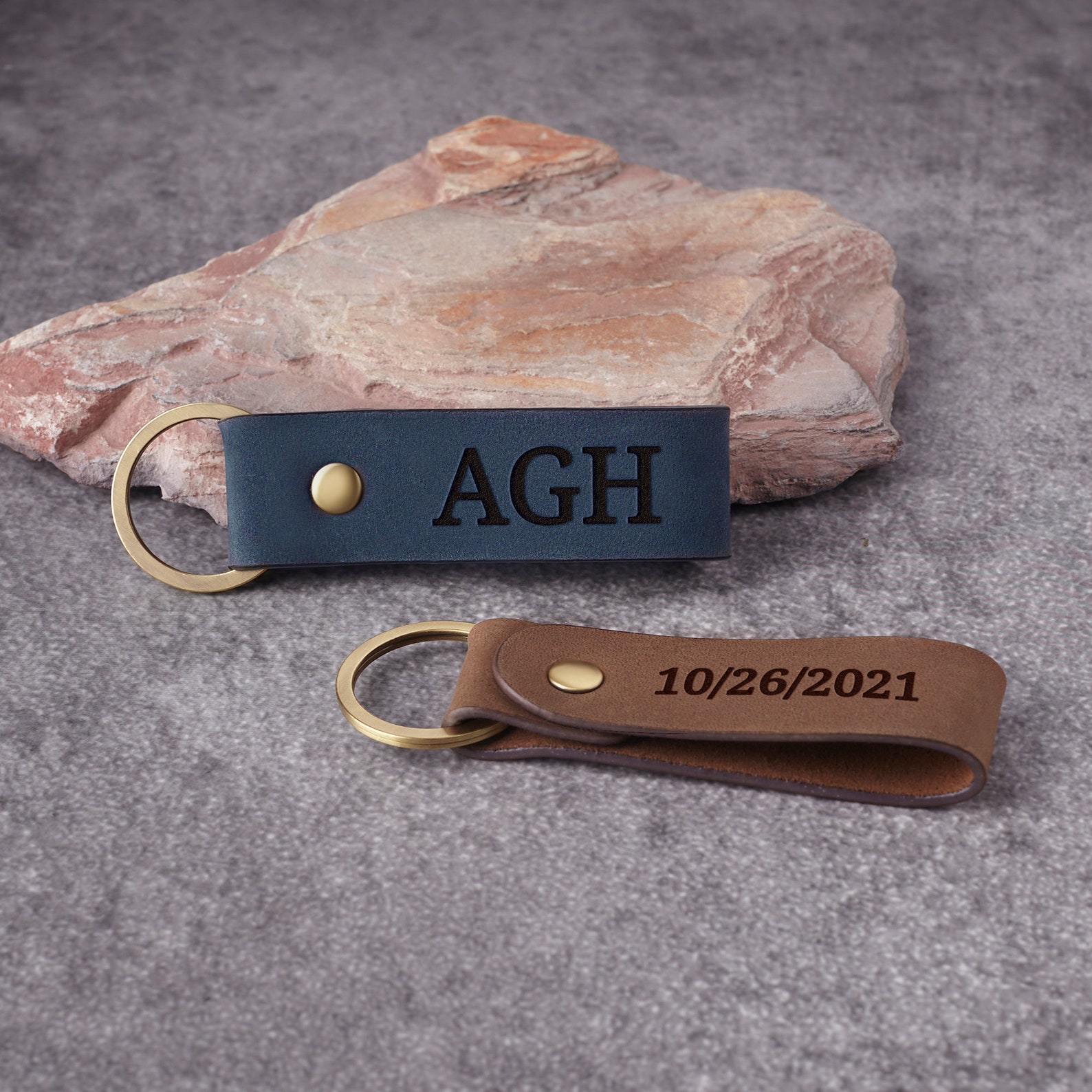 Monogram Keychain for Men Custom Keychain for Boyfriend - Etsy