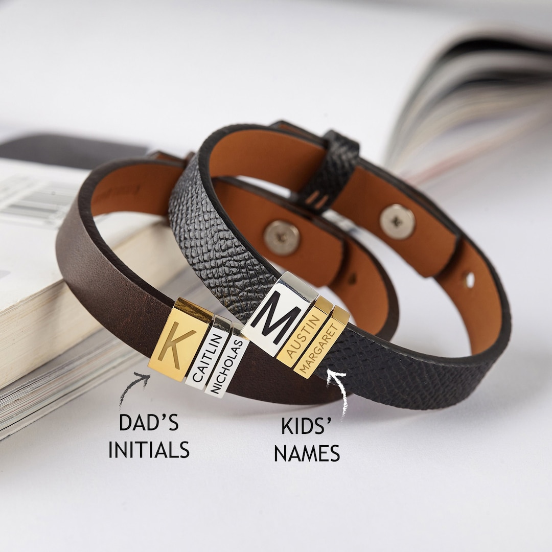 Dad Bracelet From Kids, Mens Bracelet With Names, Fathers Day Gift for ...