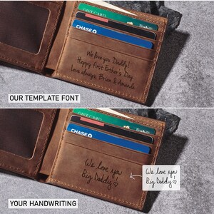 Personalized Wallet Men, Handwriting Wallet, Fathers Day Gift for ...