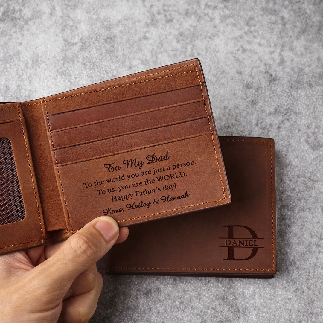 Daddy Wallet, Dad Custom Wallet, Birthday Gift From Daughter, Engraved ...