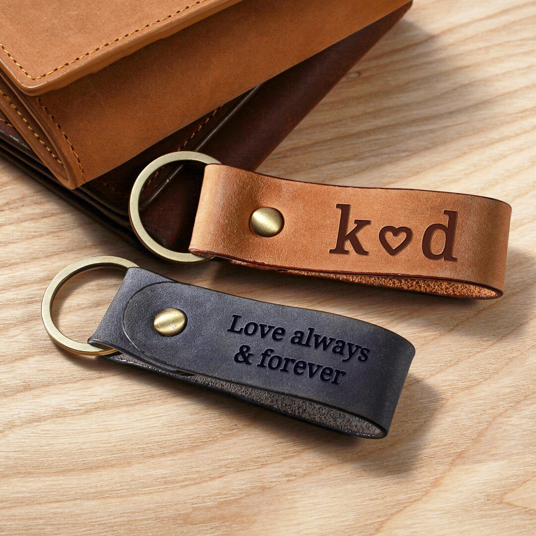 Monogram Keychain for Men - Custom Keychain for Boyfriend - Monogram ...