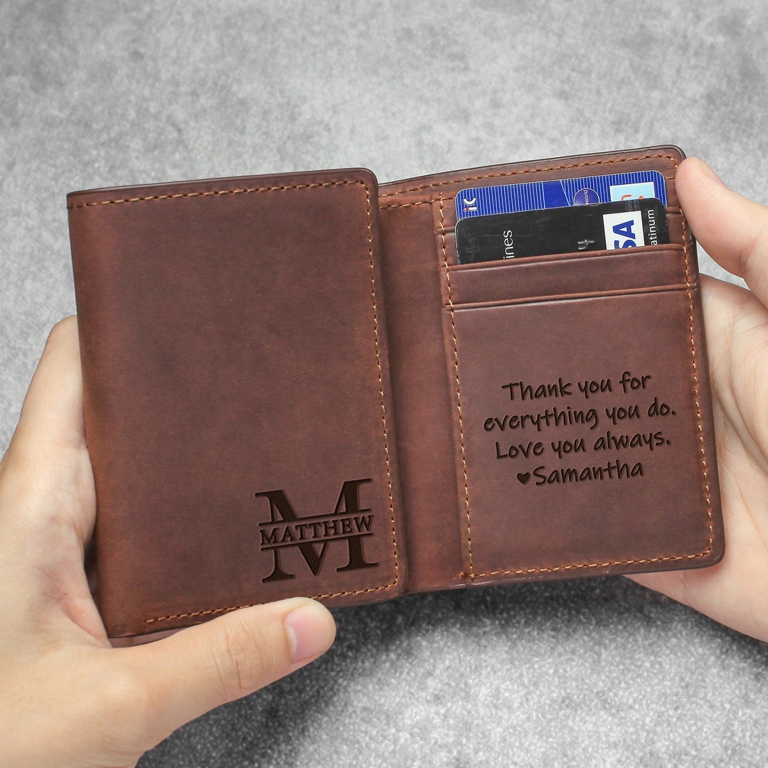 Dad Gift From Daughter, Trifold Wallet for Dad, Custom Message Wallet ...