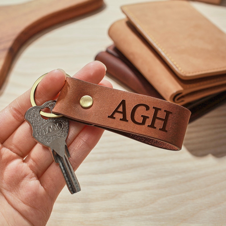 Monogram Keychain for Men - Custom Keychain for Boyfriend - Monogram ...