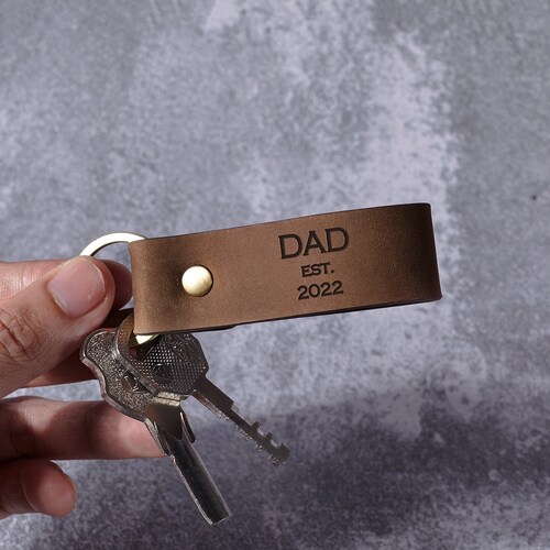New Dad Gift Dad Keychain First Fathers Day Gift Dad Est - Etsy