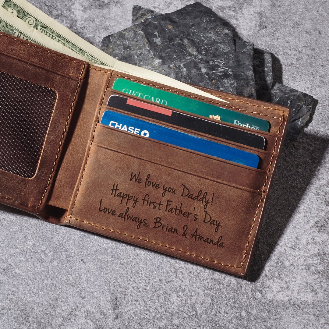 Dad Wallet Bifold, Personalized Wallet for Dad, Custom Wallet for Dad ...