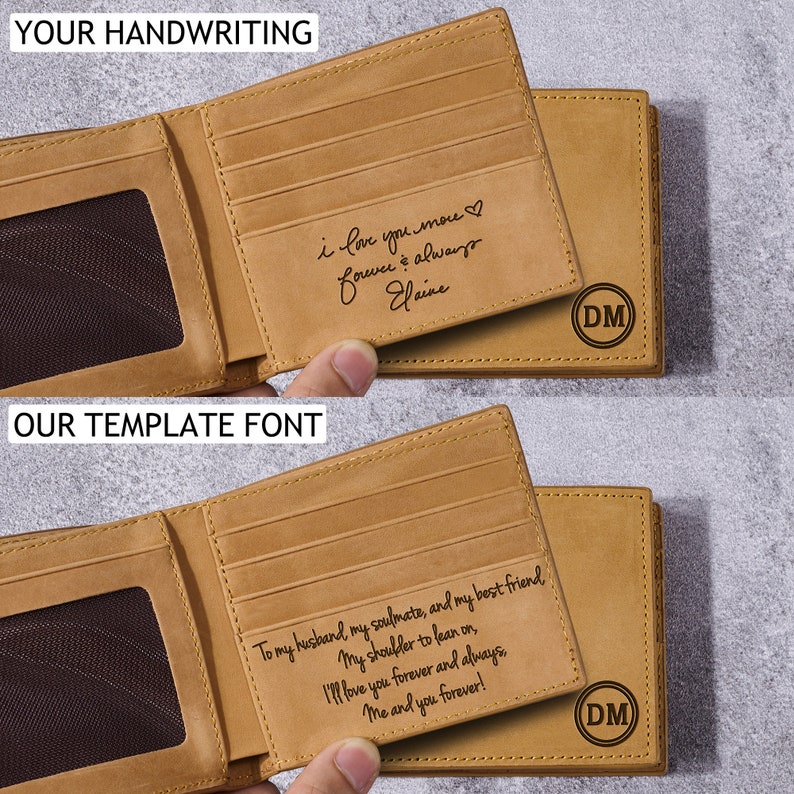 Handwriting Wallet for Men, Mens Personalized Wallet, Personalized Men ...