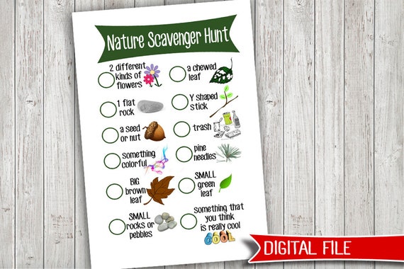 Nature Scavenger Hunt INSTANT DOWNLOAD No Physical Copy - Etsy
