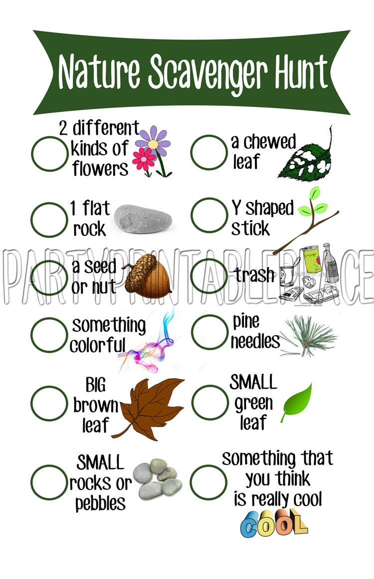 Nature Scavenger Hunt INSTANT DOWNLOAD No Physical Copy - Etsy