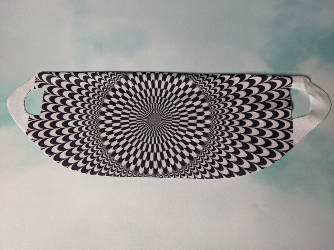 Optical Illusion Black Hypnotic Spiral Face Mask Washable Polyester ...