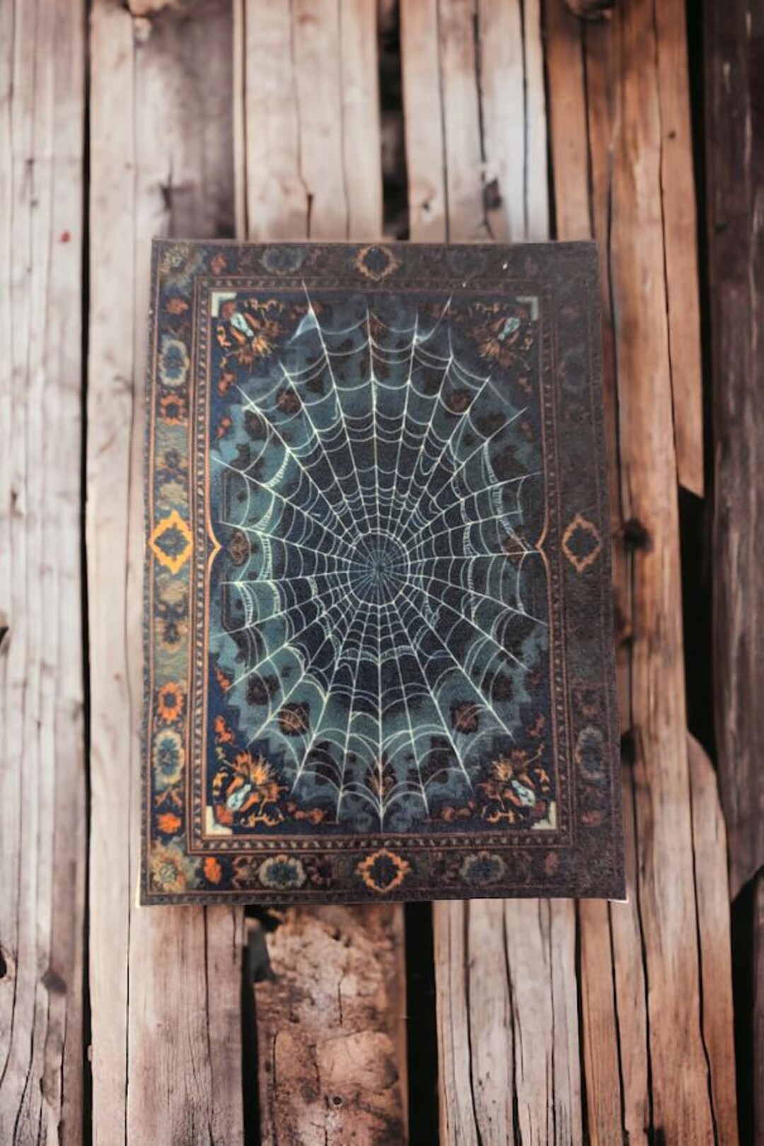 Dark Cobweb Spider Haunted Doll House Rug Illusion 1:12 Scale Handmade ...