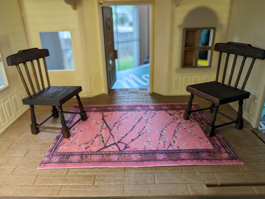 Cherry Blossom Pink Dollhouse Persian Rug Illusion 1:12 Scale Handmade ...