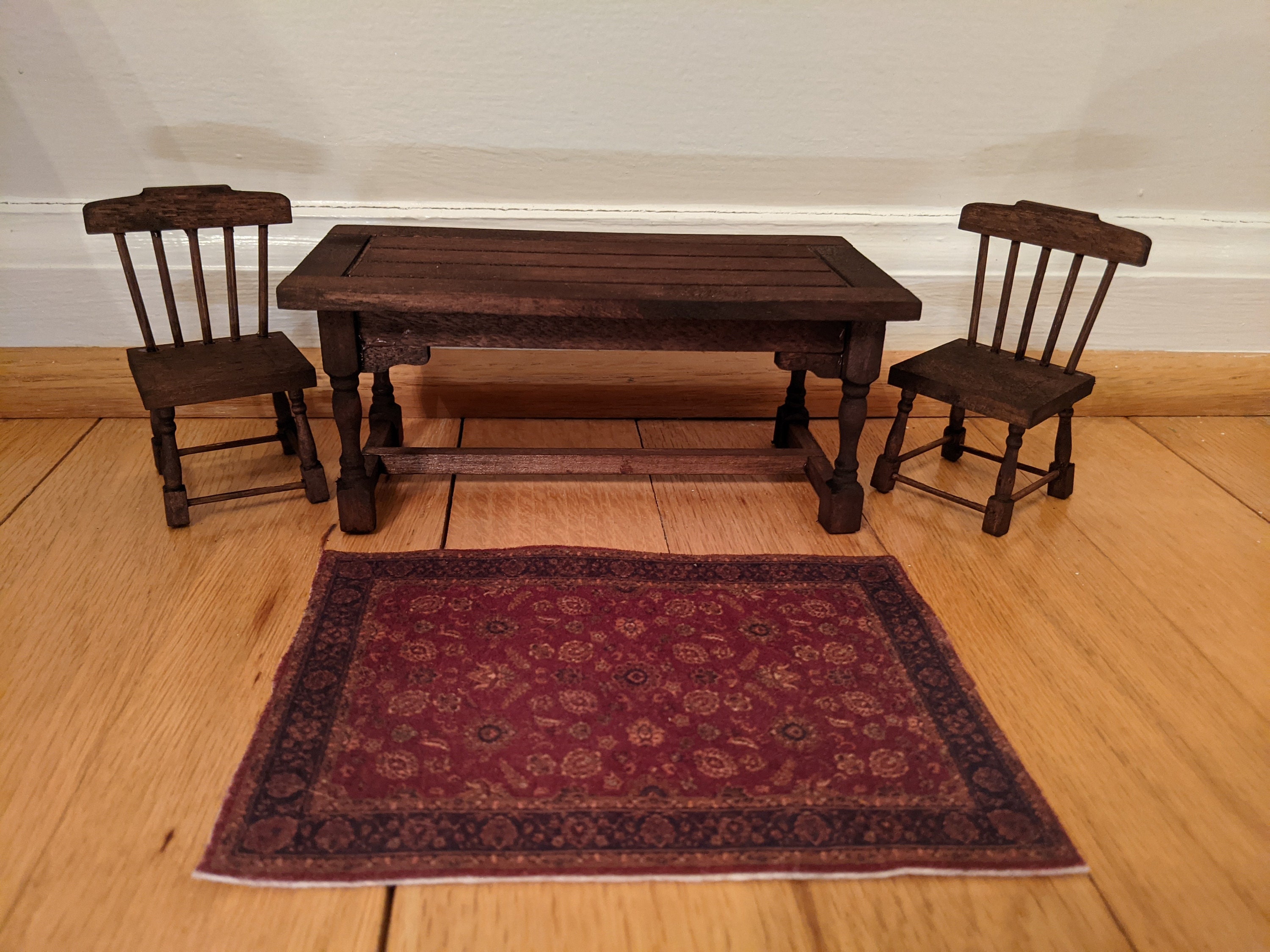Dollhouse Persian Rug Illusion 1:12 Scale Handmade Miniature Mini ...