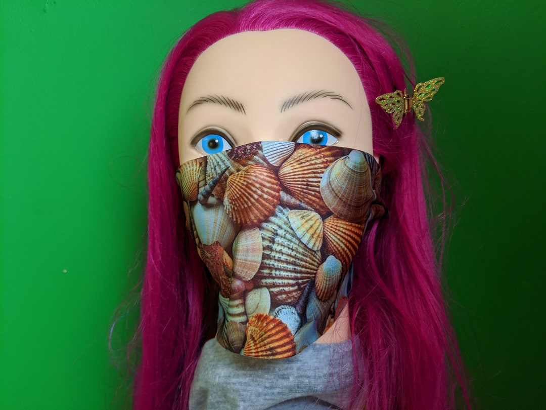Florida Seashell Fashion Face Mask Washable Polyester Cover USA Made - Etsy