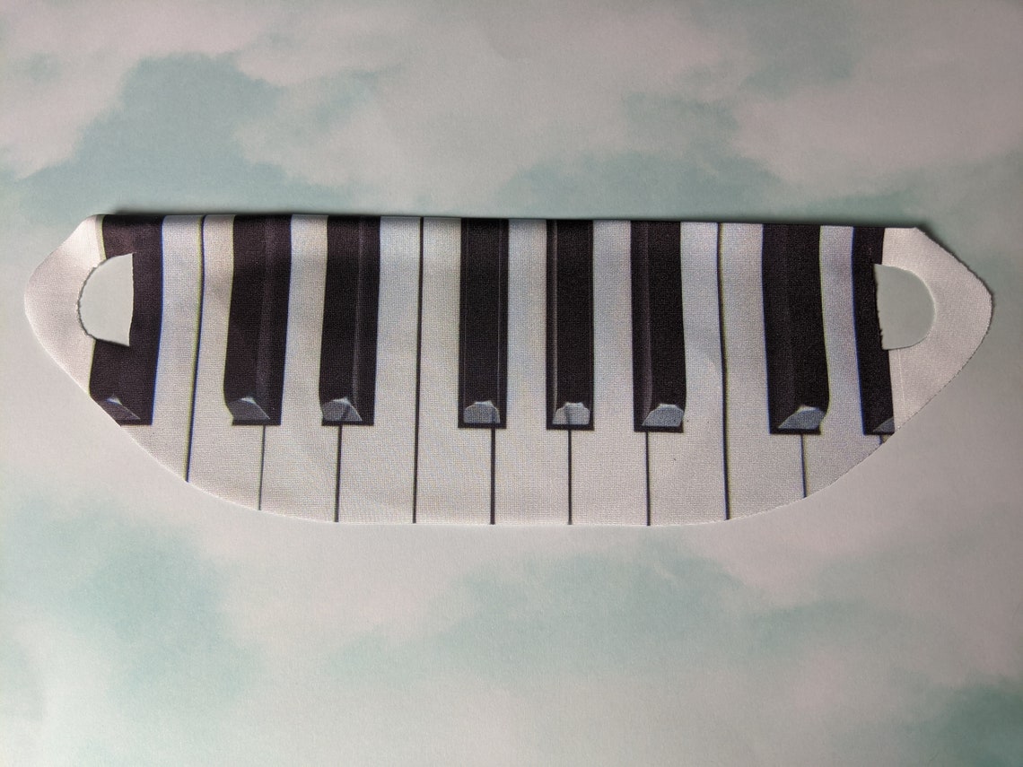 Piano Keys Funny Fashion Face Mask Washable Polyester Cover - Etsy España