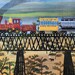 Vintage Western Run Train, American Indian and Landscape Folk Art ...