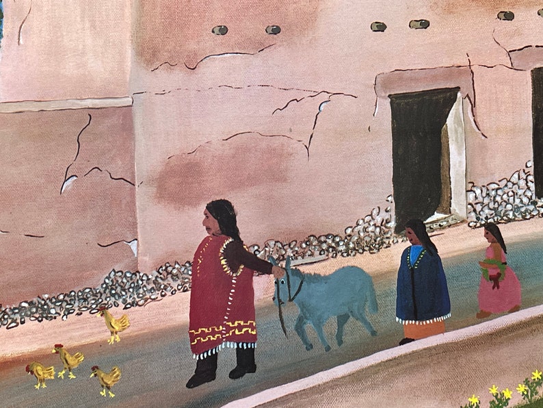 Vintage Taos Pueblo Lithograph Print by Jim Burns Mccloskey - Signed ...