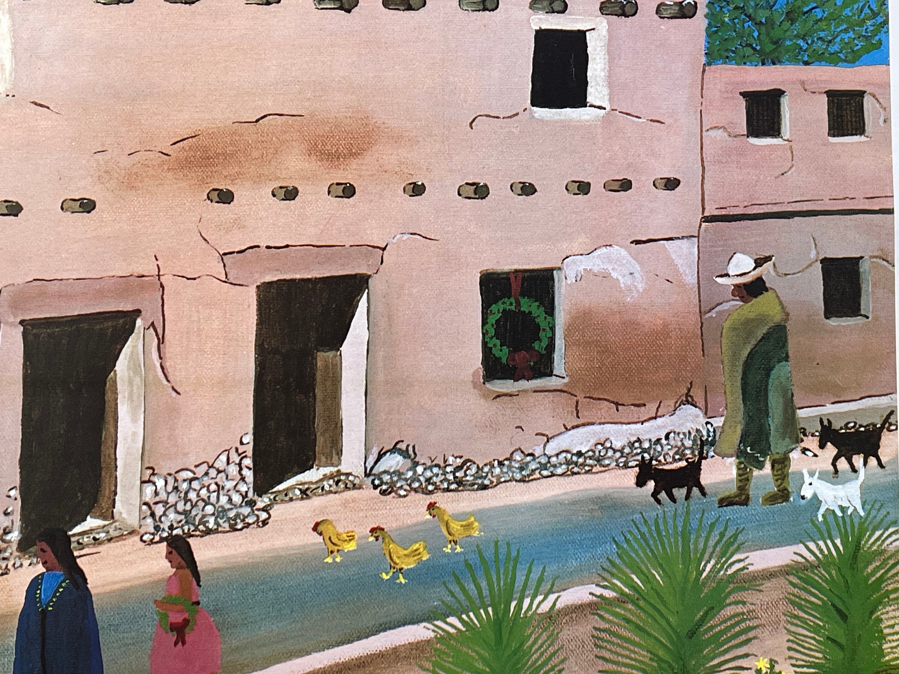 Vintage Taos Pueblo Lithograph Print by Jim Burns Mccloskey - Signed ...