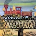 Vintage Western Run Train, American Indian and Landscape Folk Art ...