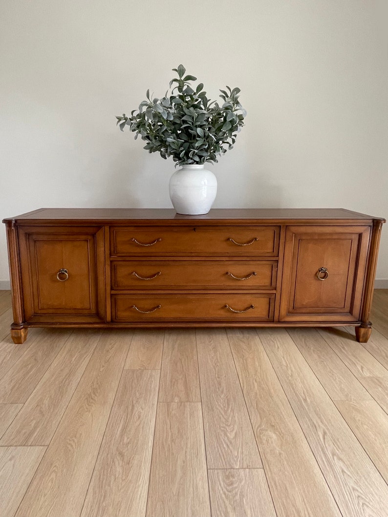 Vintage Mid Century Modern MCM Walnut Turret Corner Buffet or - Etsy