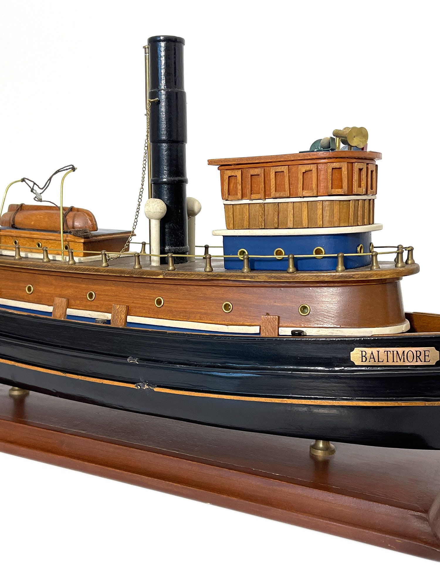 Antique Baltimore Steamer Tugboat Ship Model - Maritime Art Sculpture ...
