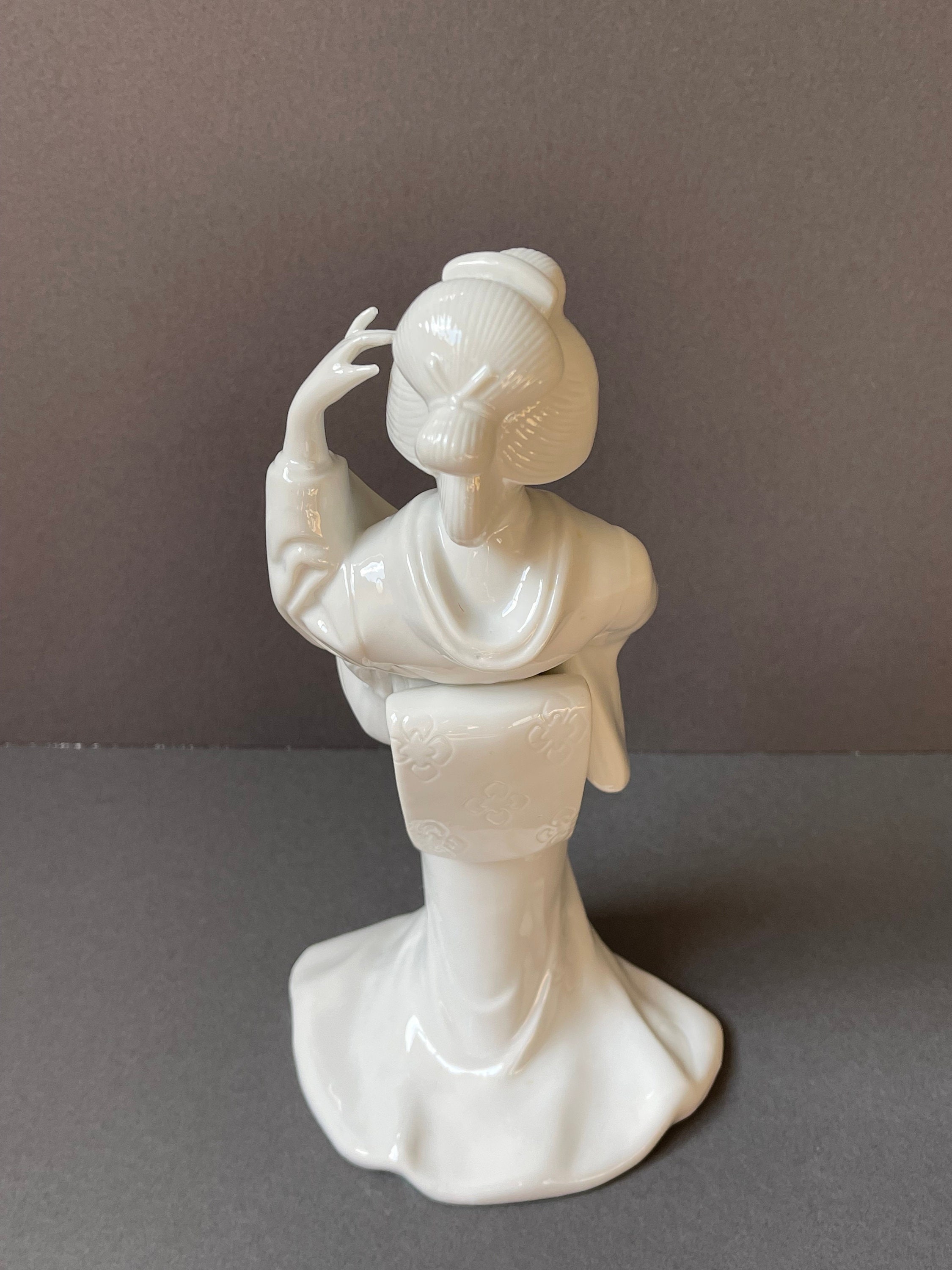 Vintage Japanese Geisha Blanc De Chine Porcelain Figurine - Delicate ...