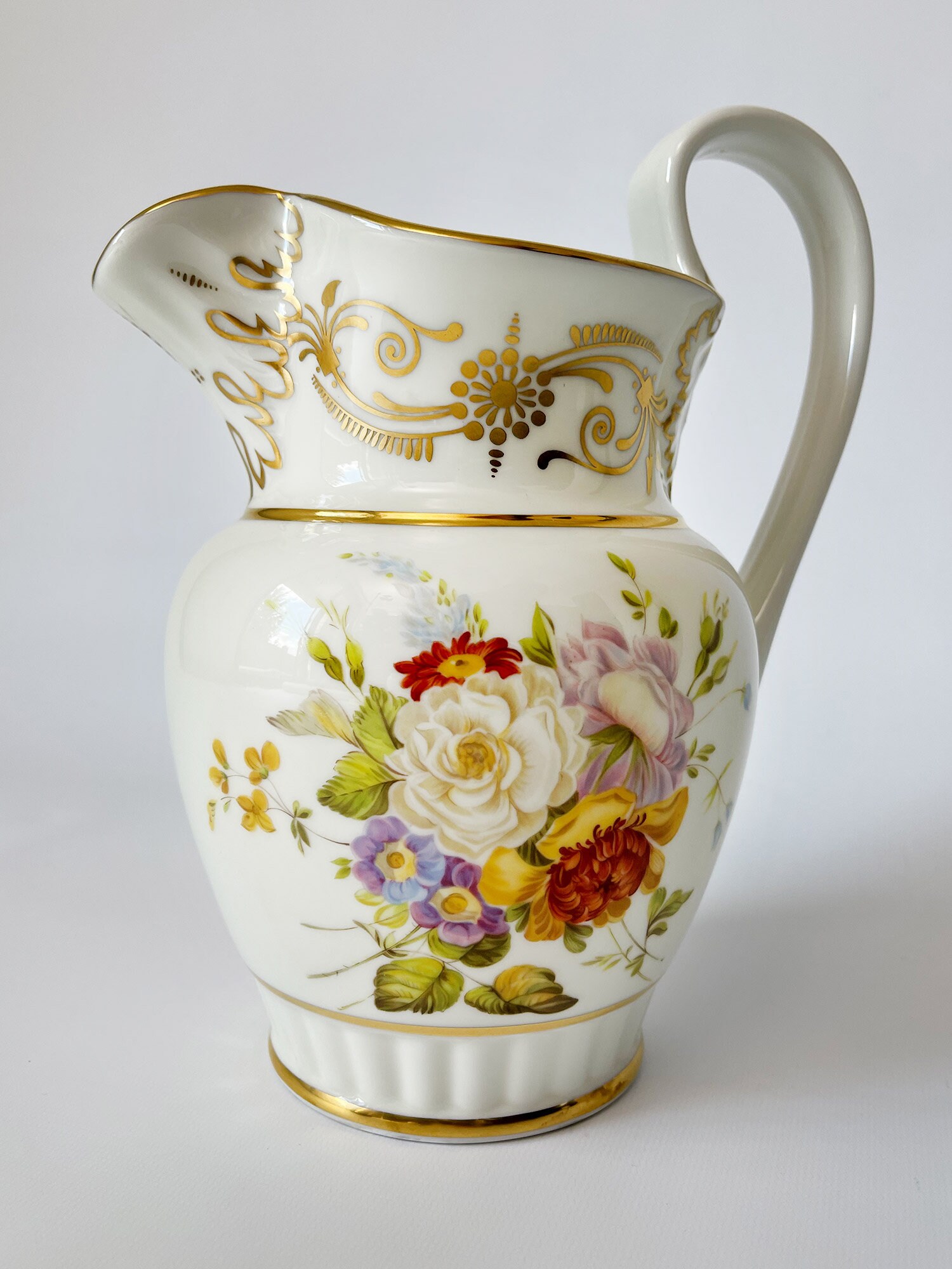 Lenox Smithsonian Vintage Tucker Pitcher Floral, Fruit and 24 Karat ...