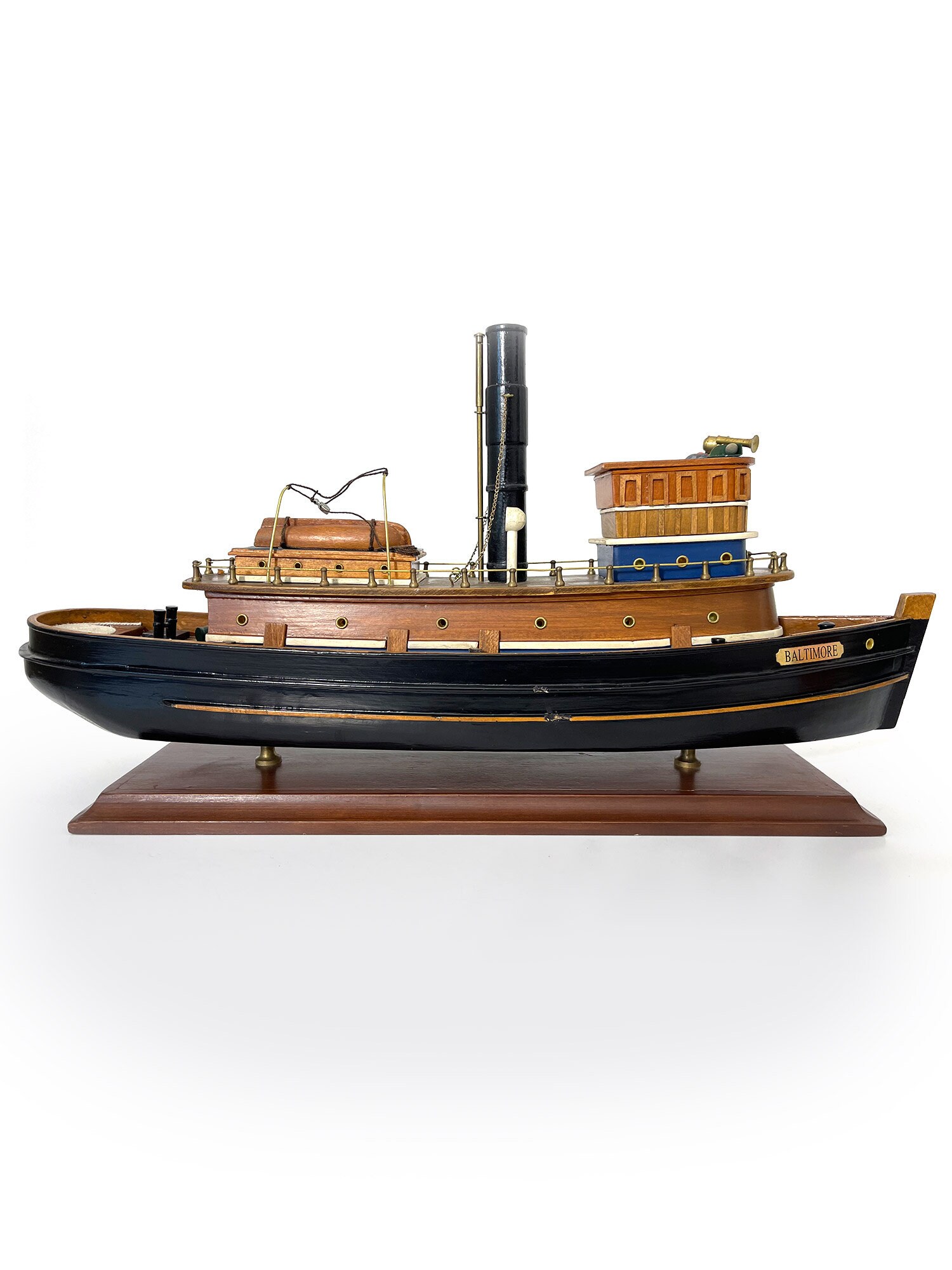 Antique Baltimore Steamer Tugboat Ship Model - Maritime Art Sculpture ...