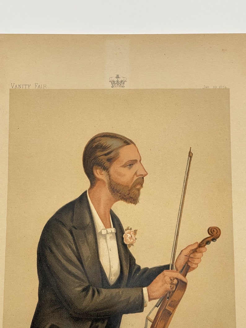 Antique 1874 Vanity Fair First Violin Duke of Edinburgh Musician ...