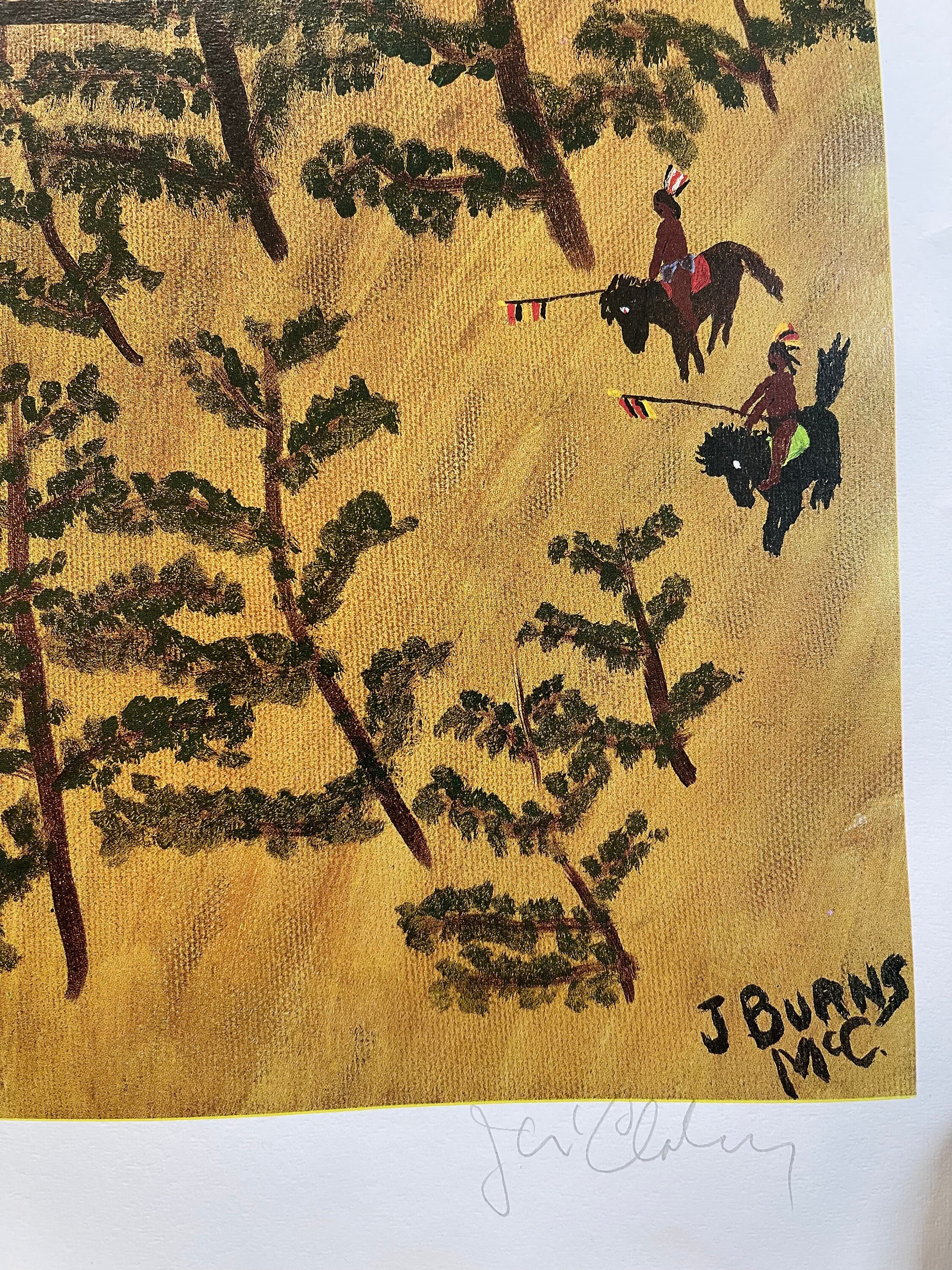 Vintage Western Run Train, American Indian and Landscape Folk Art ...