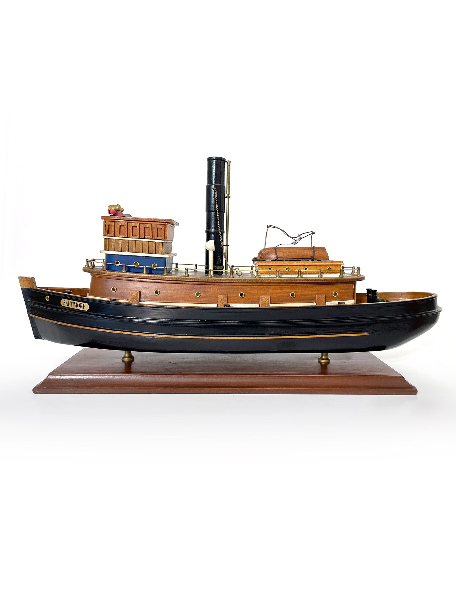 Antique Baltimore Steamer Tugboat Ship Model - Maritime Art Sculpture ...