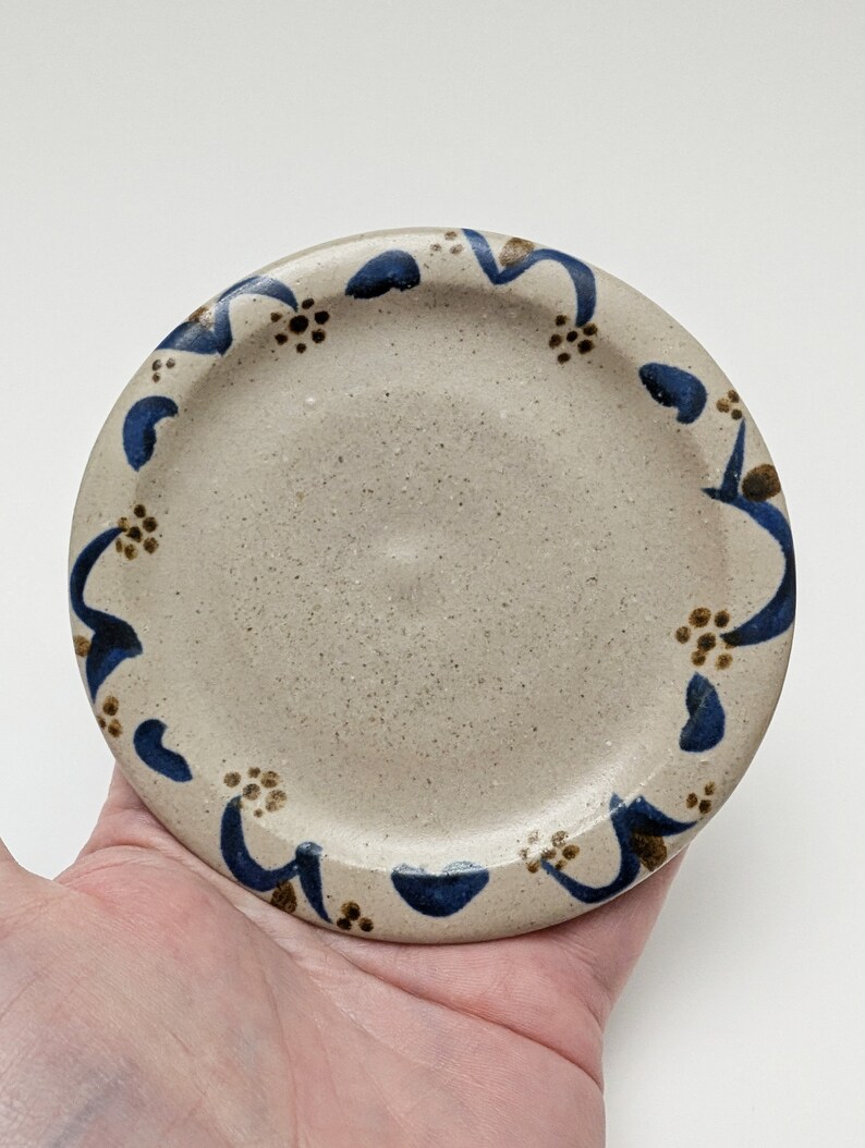 Hand Painted Blue and Gold Espresso Cup and Saucer Set, 4 Pc Pottery ...