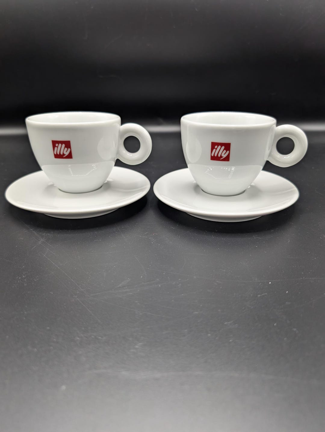 Illy Logo Coffee Mugs, Portugal, Set 4 2 Cups 2 Saucers, Tea, White ...